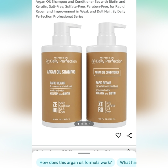 daily perfection | Hair | Brand New Argan Oil Daily Perfection Shampoo ...